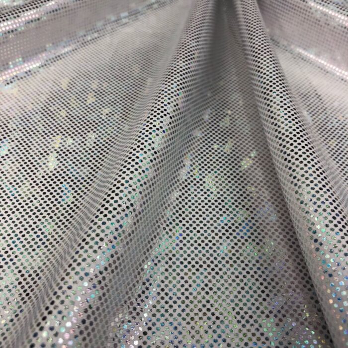 Silver Hologram Broken Glass Metallic Foil Nylon Lycra Spandex Fabric 4 ...