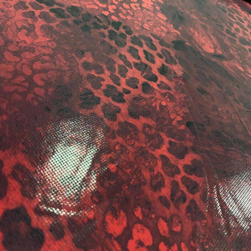 Animal Print Snake Red Nylon Lycra Spandex Fabric 4 Way Stretch By Yard ...