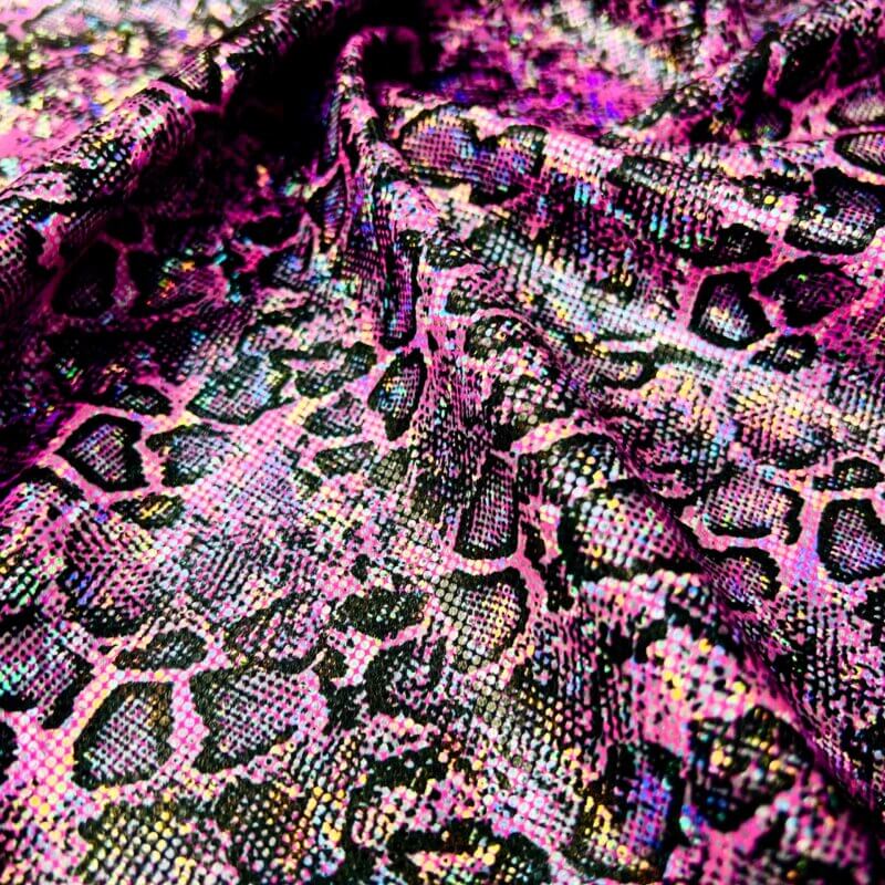 Animal Print Metallic Snake Tornasol Nylon Lycra Spandex Fabric